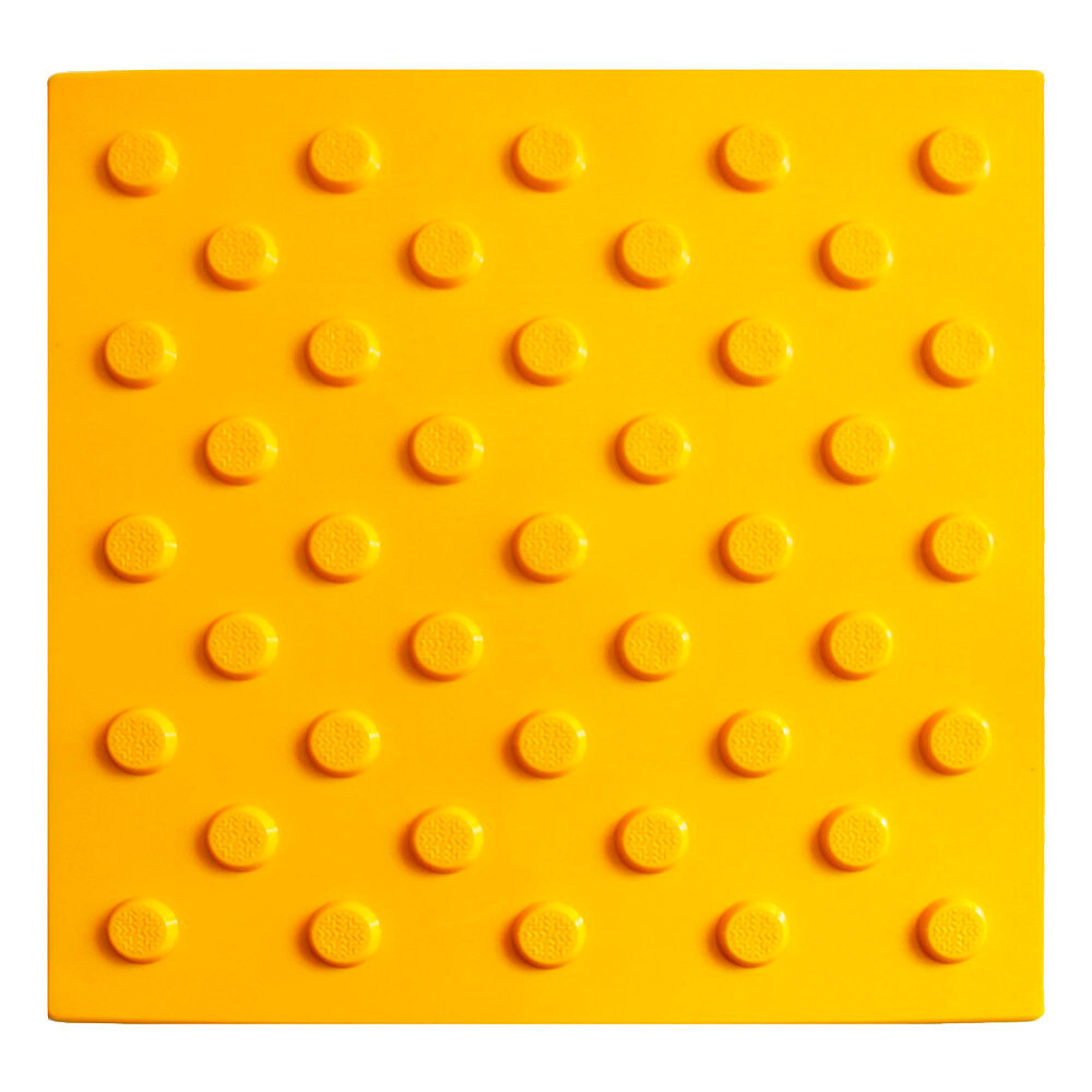 Тактильная плитка ТПУ конус шахматка 300х300х6,5 мм желтая