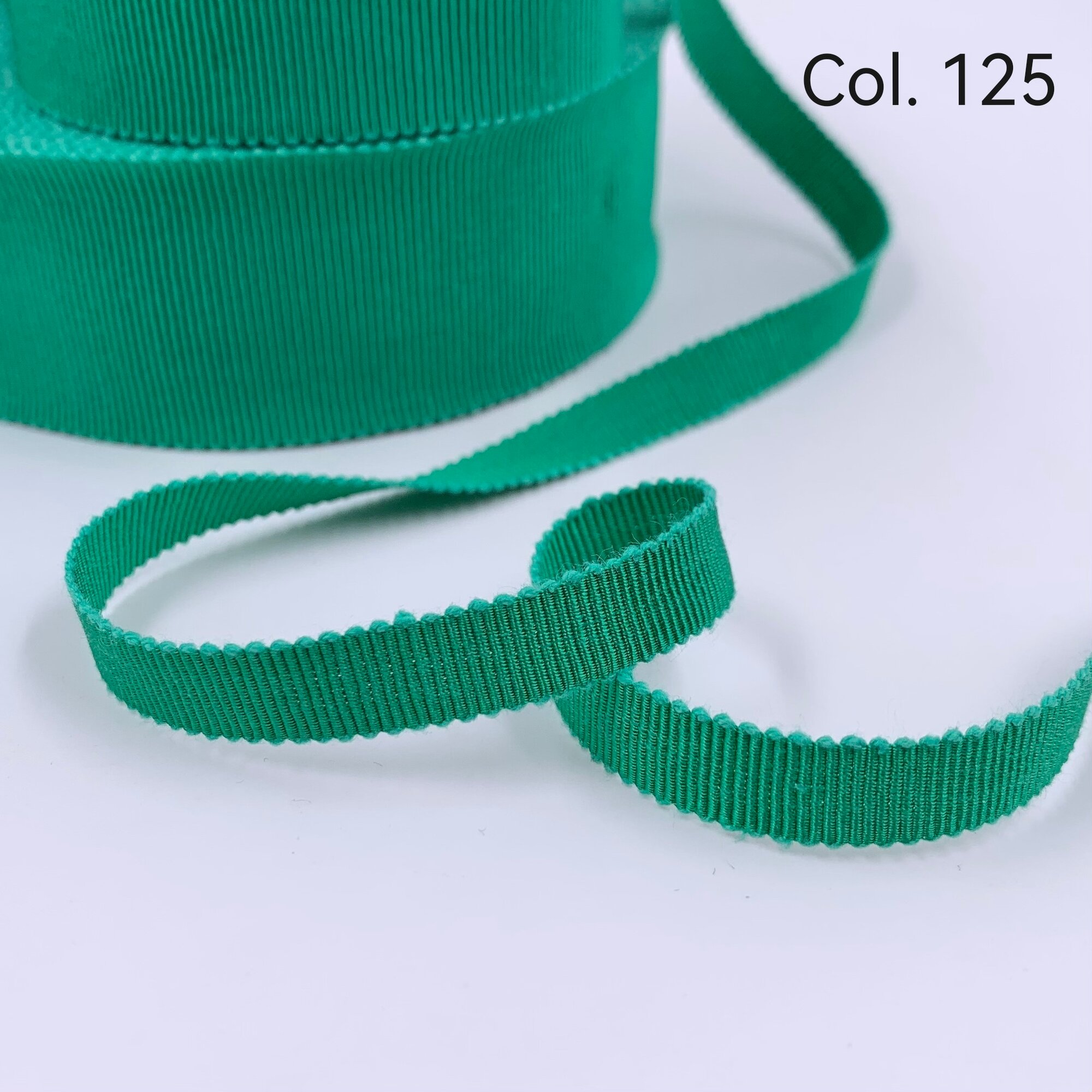 Репсовая лента цвета морской волны 1 метр, ширина 1.5 см