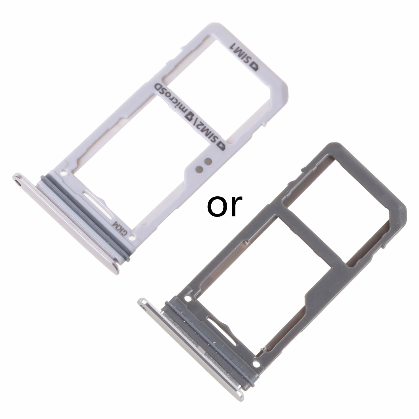 Сим-картодержатель для Samsung S8/S8+ - двойной - серебристый