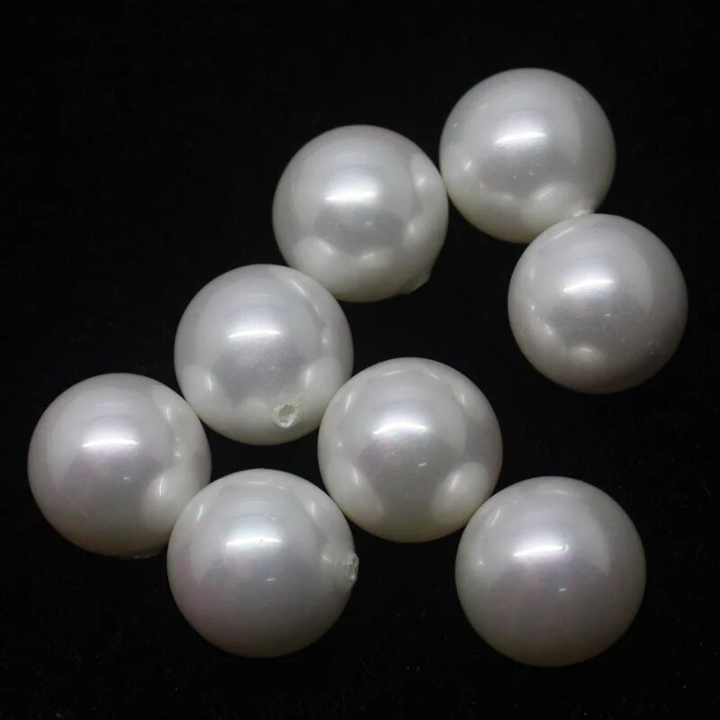 Мини. Заказ 7 $! 4-16 мм белая ракушка жемчуг круглый половина серьга дырка бусины 10 шт