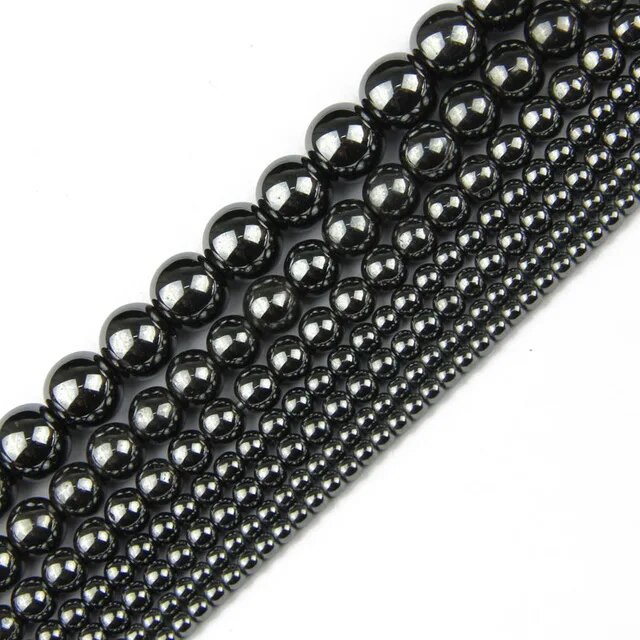 HGKLBB Гематитовые бусины 2/3/4/6/8/10 мм позолоченные Черный, 4mm 100pcs, black