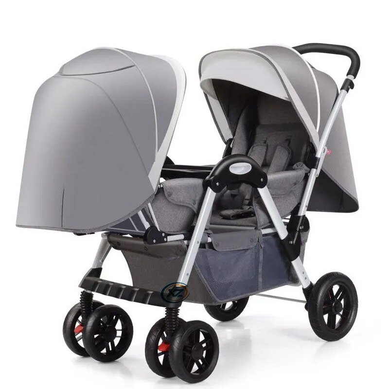 Коляска для близнецов/Складная коляска для двойни/серый-. xz-. xz