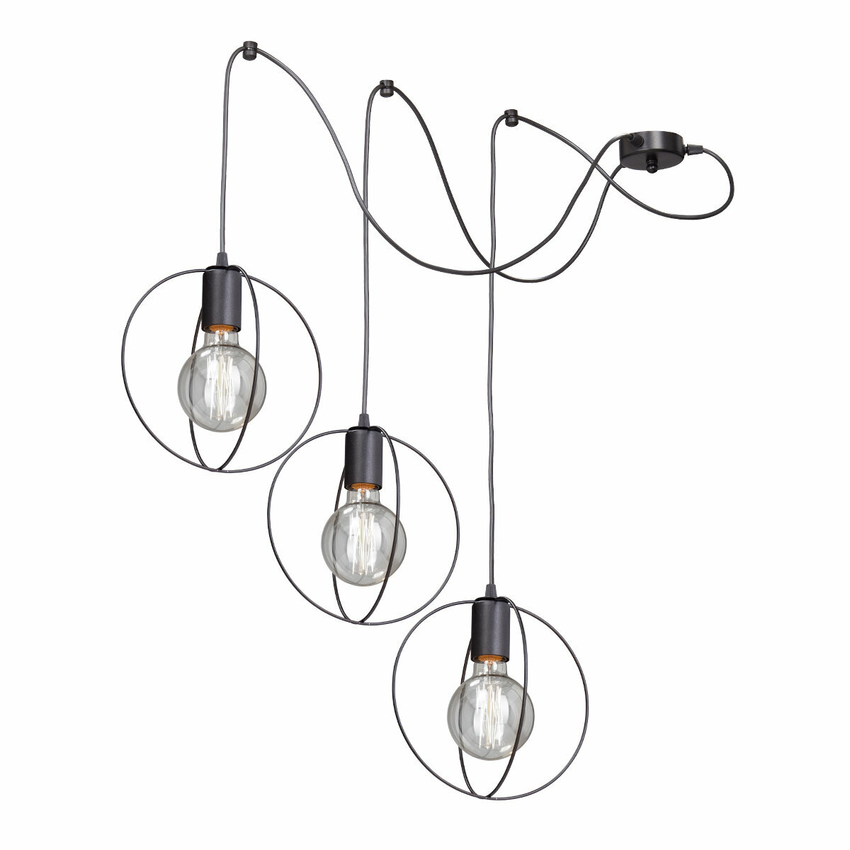Люстра Vitaluce V4328/3PL , 3 лампы 9м2, Е27, 60Вт, цвет чёрный матовый.