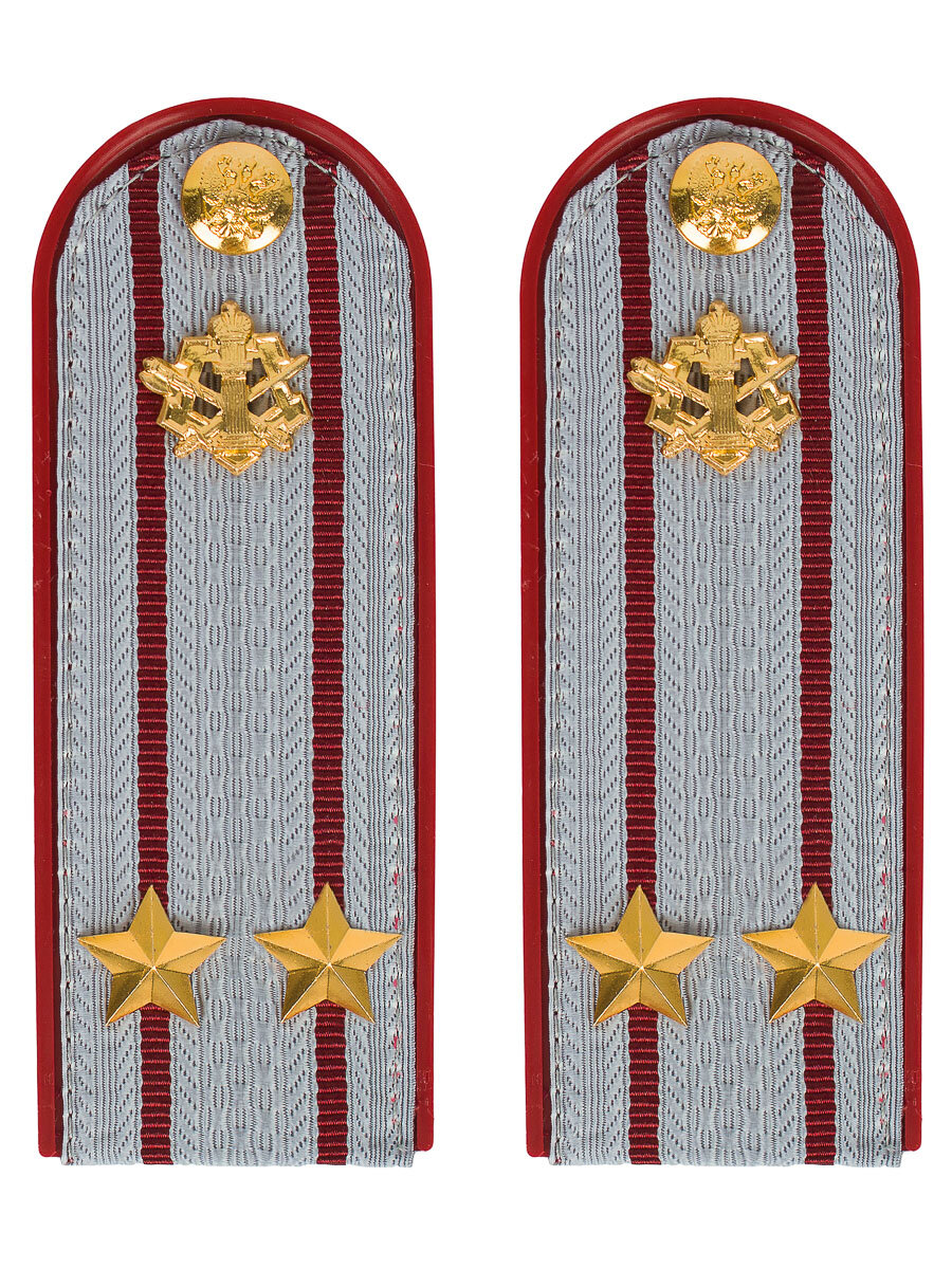 Погоны Фсин на рубашку Пластик, звание Подполковник цвет серый 14х5 см