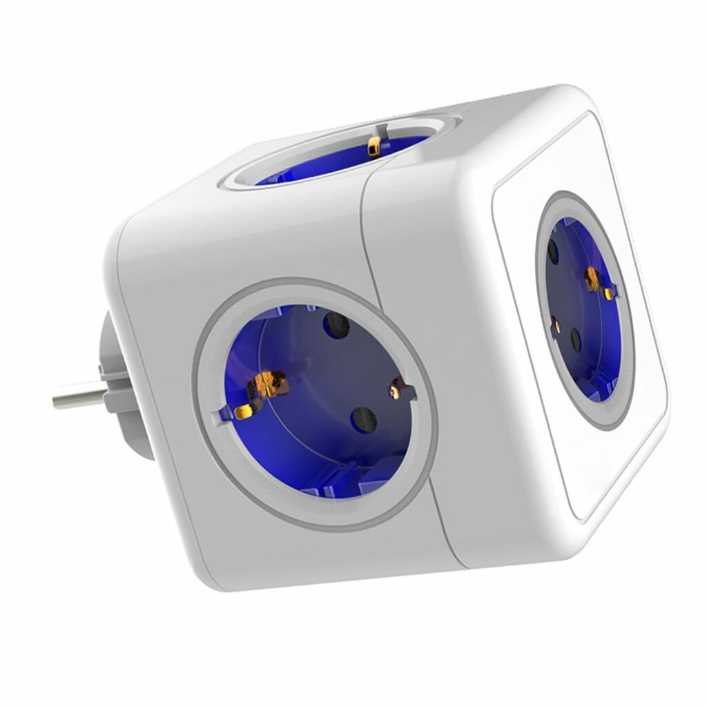 Розетка, Европейская настенная розетка 86 типа - прямой синий