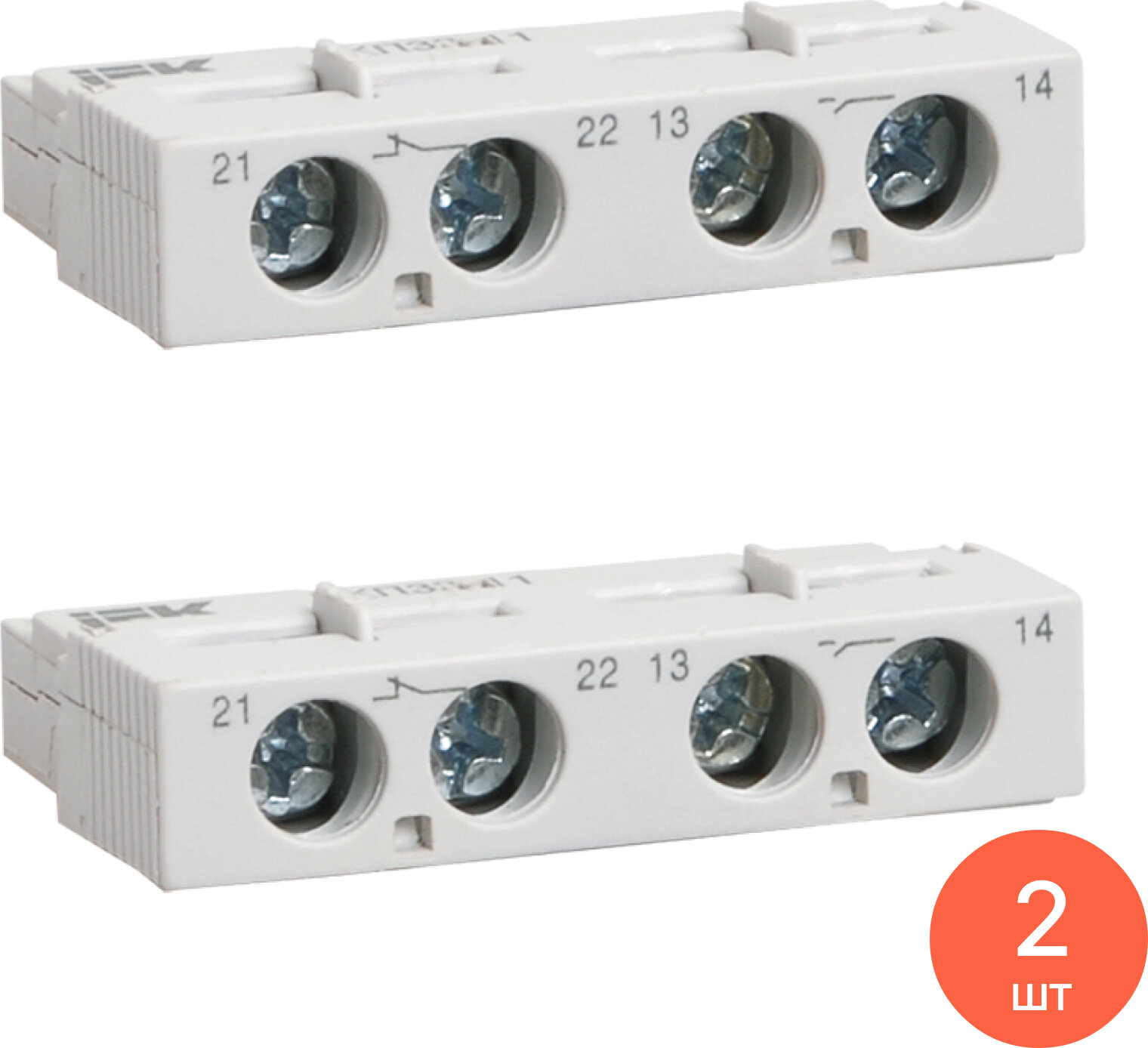 Дополнительный контакт IEK / ИЕК ДКП32-11 поперечный, серый, 2.5А IP20 / электрика (комплект из 2 шт)