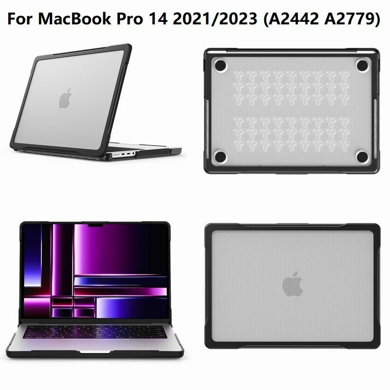Чехол MyPads для MacBook Pro 14.2" 2021 M1 Pro / M1 Max, 2023 M2 (A2442 A2779), Противоударный корпус из ТПУ+ПК