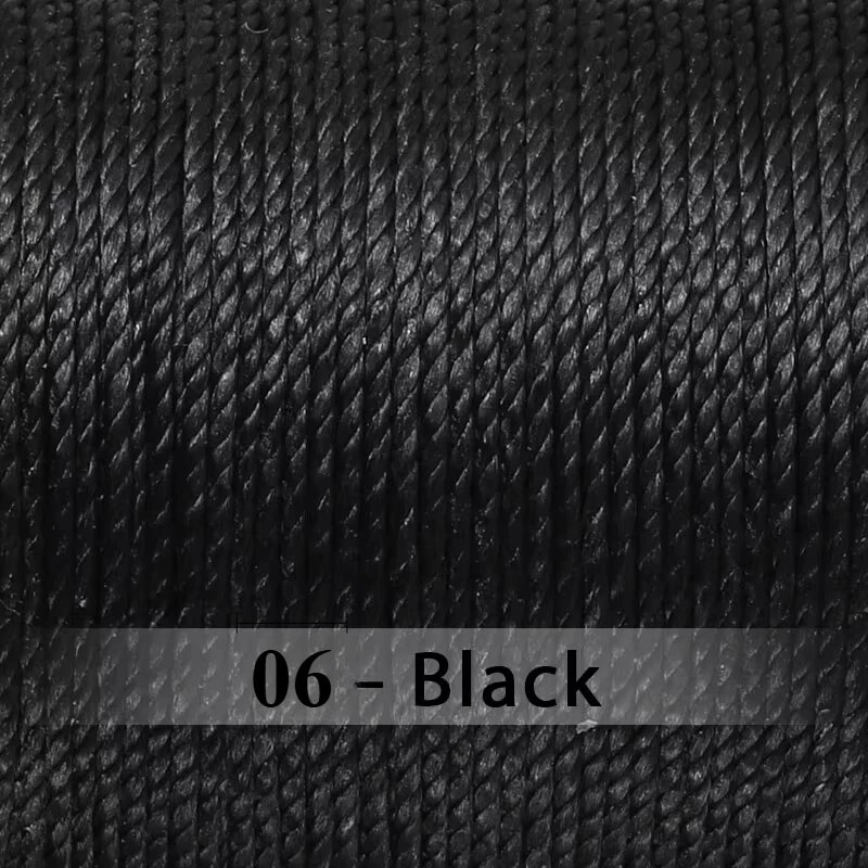 Вощёная полиэфирная нить Tepoztec 0,5 мм и 0,8 мм 0.5mm 120M, Черный, Black