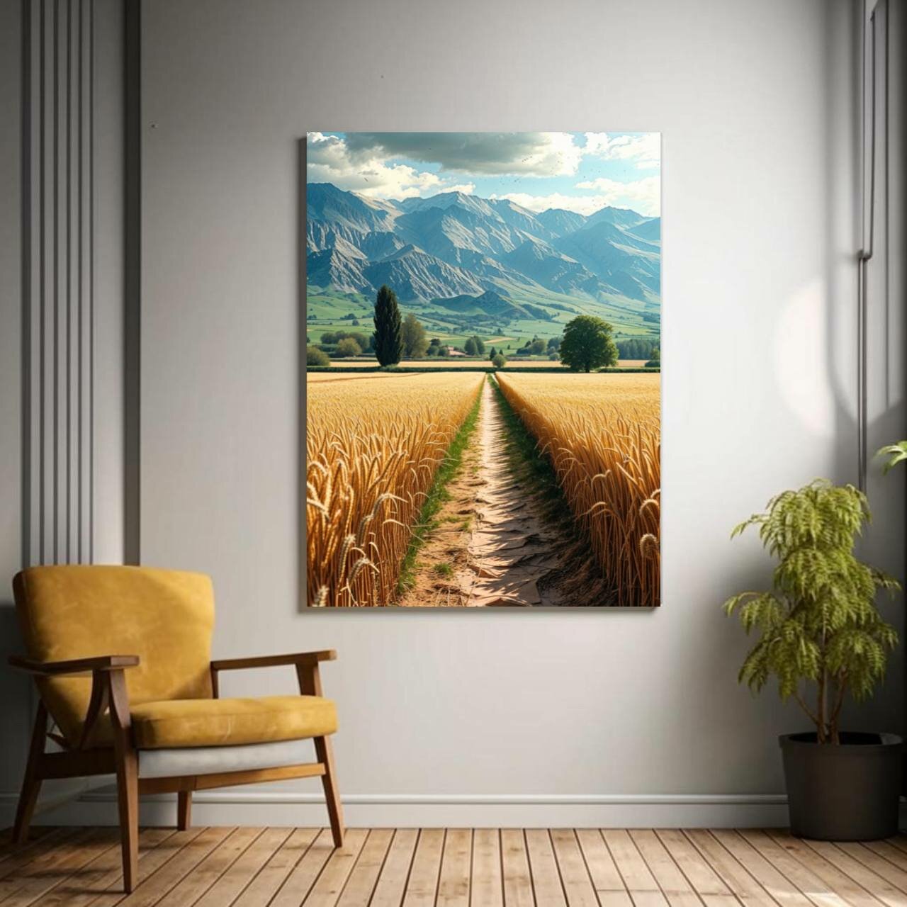 Картина Пейзаж, природа, пшеничное поле, постер, 30*40 см