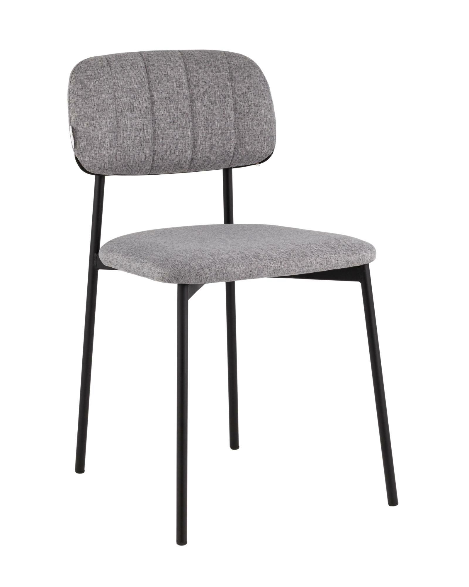 Стул Майло STOOL GROUP серый, велюр и металл, мягкое сиденье, без подлокотников