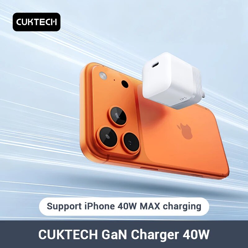 Зарядное устройство CUKTECH GaN, 40 Вт, USB-C, быстрое зарядное устройство PD Add EU adapter, White