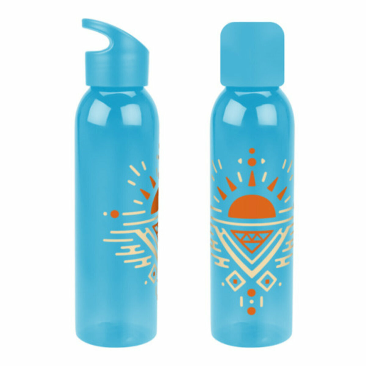 Бутылка для воды «Славянский узор, орнамент. Солнце, оберег» (голубой)