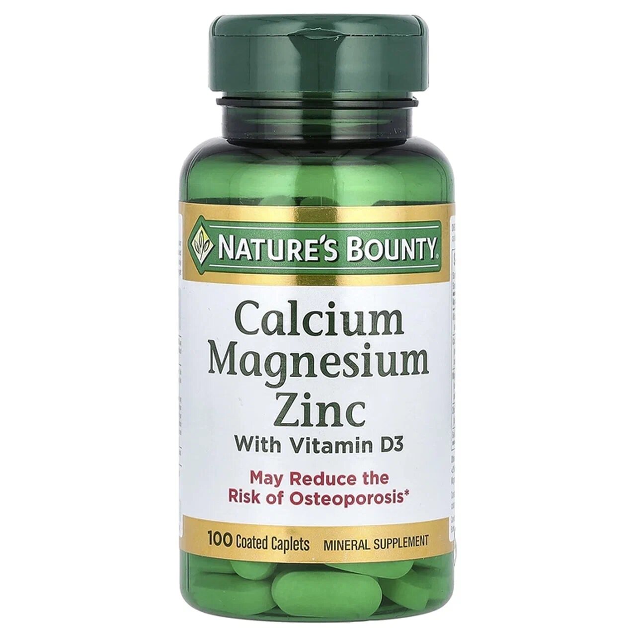 Таблетки Nature’s Bounty "Calcium Magnesium Zinc", с магнием, цинком, кальцием, 100 шт