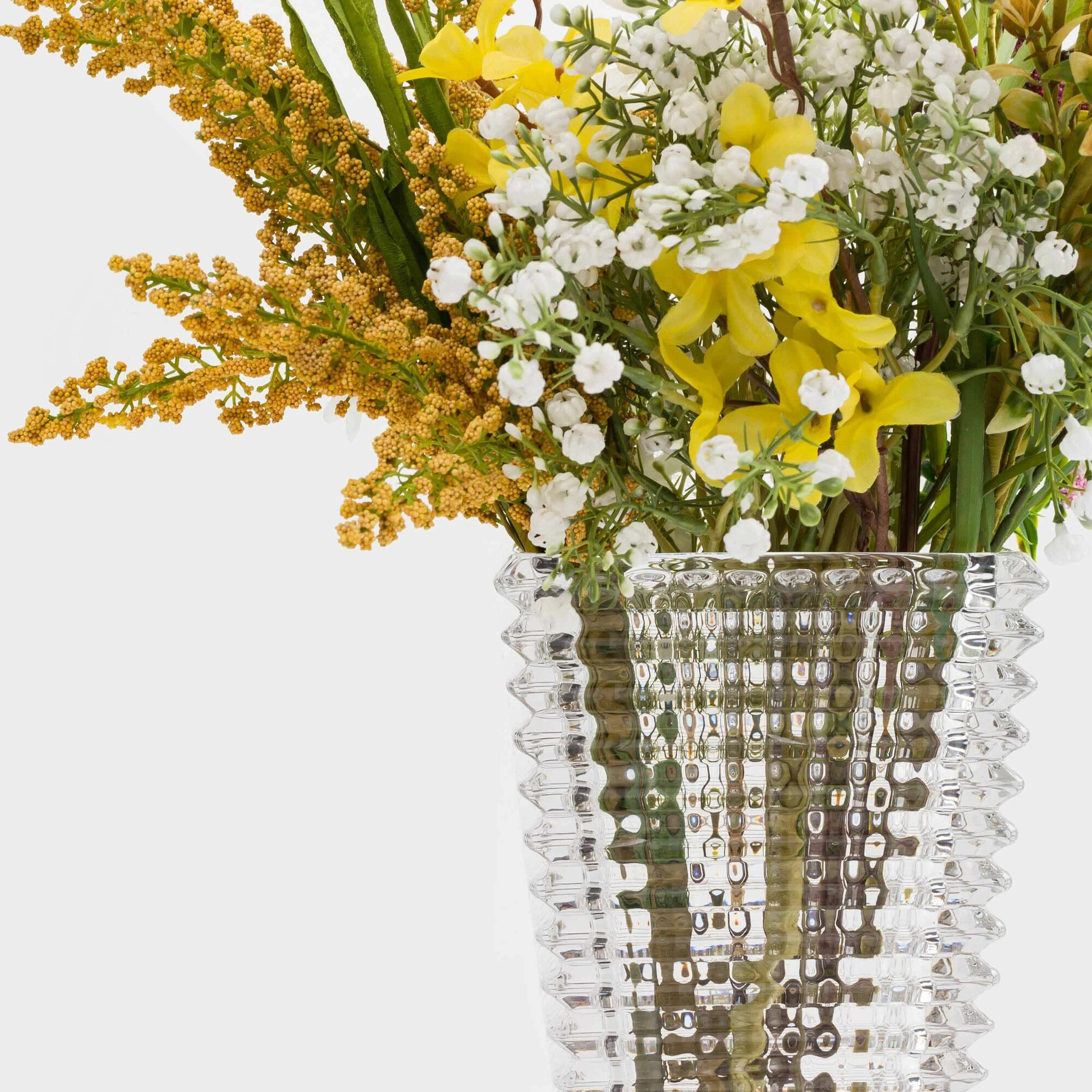 Ваза для цветов, Kuchenland, высота 28 см, прозрачное стекло Р, Mosaic