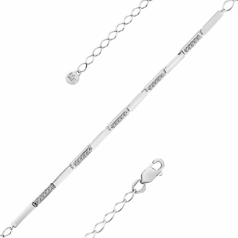 Браслет, белое золото, 585 проба, бриллиант