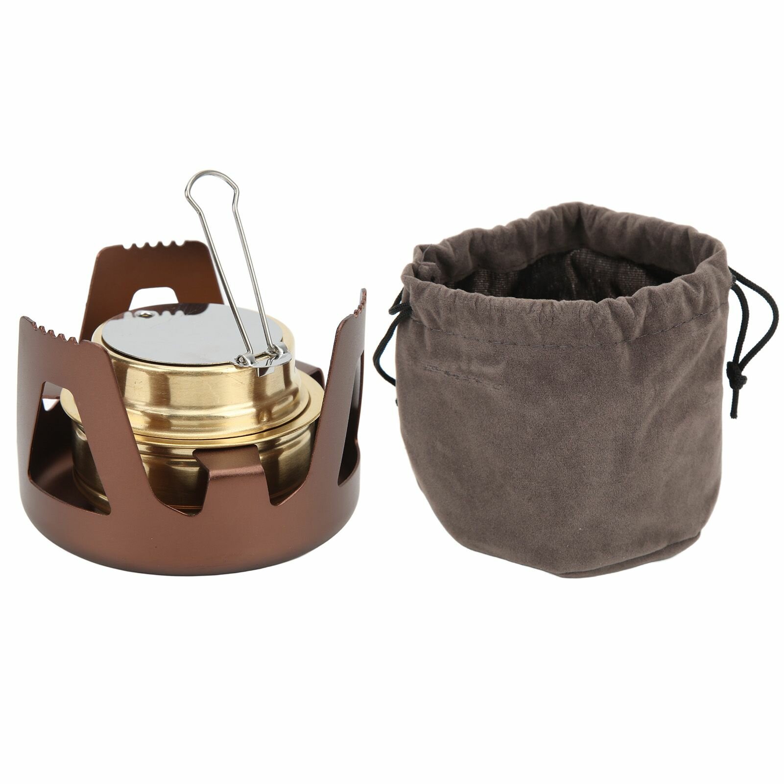 Портативная уличная печь для пикника, мини-спиртовая горелка для кемпинга, пешего туризма, рюкзака, коричневого цвета