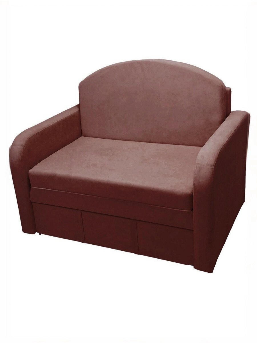 Диван Соня 100, раскладной вперед, велюр темно-коричневый