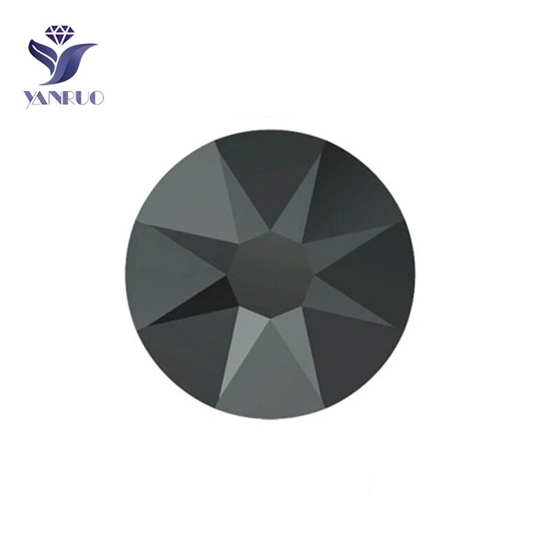 YANRUO 2088 стеклянные кристаллы для декорирования SS20 1440pcs, Jet Hematite