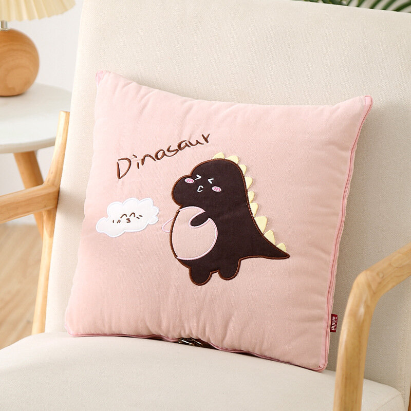 Горячая продажа милой мультяшной подушки-одеяла двойного назначения 2-в-1 для дома, автомобиля, офиса и путешествий, многофункциональная подушка-одеяло