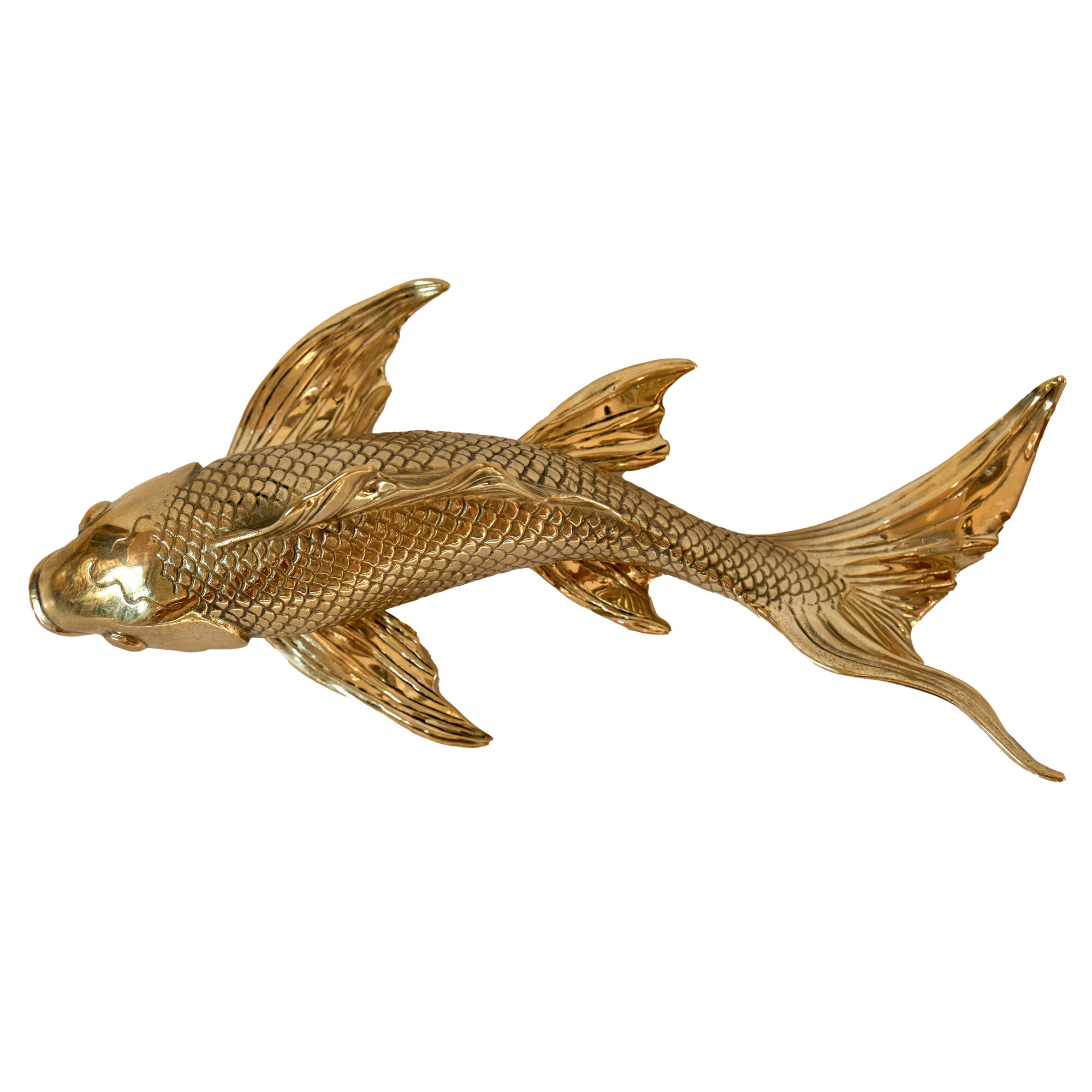 Бронзовая скульптура «Карп кои», бронза, ручная работа.