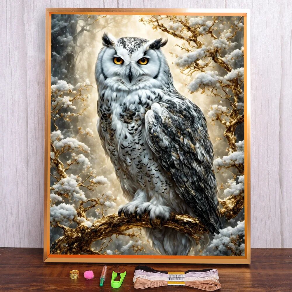 Вышивка крестом Сова 40x50см, 14CT Cotton Thread, HMA121604