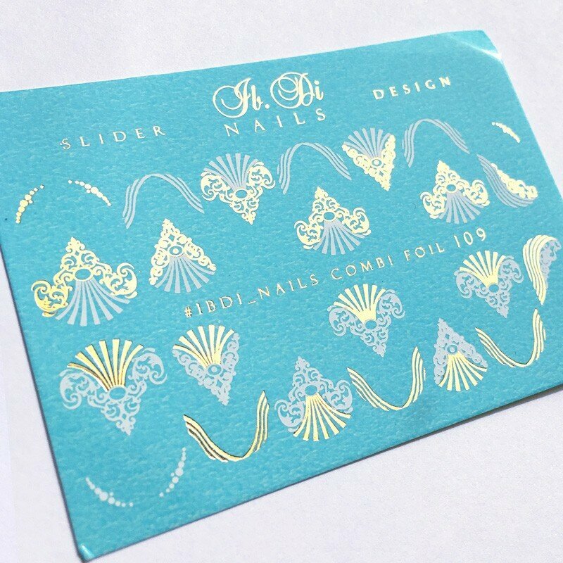 Фольгированный слайдер ibdi COMBI FOIL №109 (золото+белый)