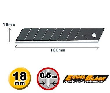 Лезвие BLACK MAX 18мм сегментированное 10шт уп. 1шт