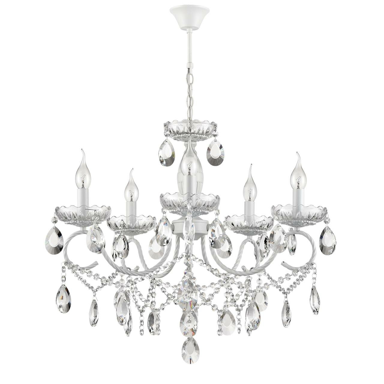 8189/5 CLASSI LN25 белый, металл/хрусталь Люстра E14 5*40W 220V SNOW