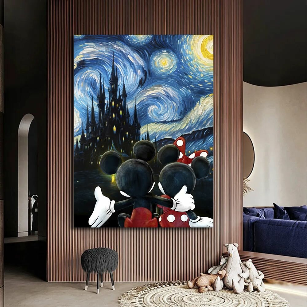 Постер мотивация, успешный Микки Маус , картина на холсте, 40х60 см.