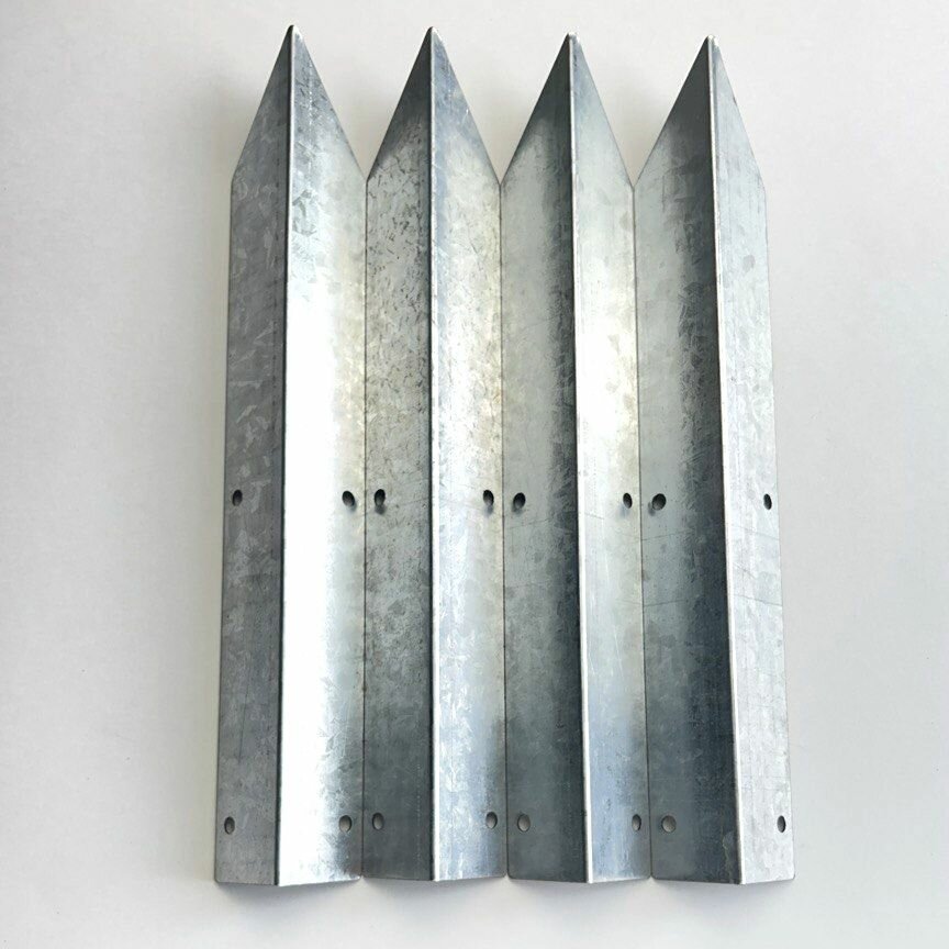 Набор ножек для грядок "Оцинкованная сталь ", 4 шт, серый металлик