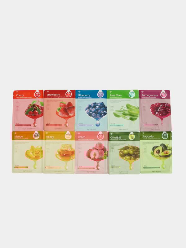 Маска для лица тканевая 10 штук