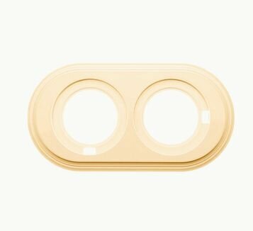 Ретро рамка э/у, 2 поста, пластик, цвет песочное золото, BIRONI