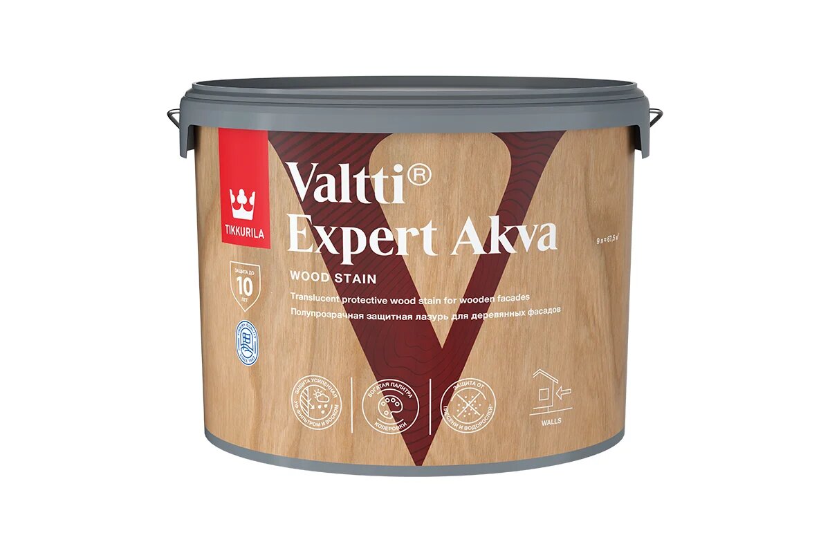 Декоративный антисептик Valtti Expert Akva (Валтти Эксперт Аква) TIKKURILA 9л дуб белёный