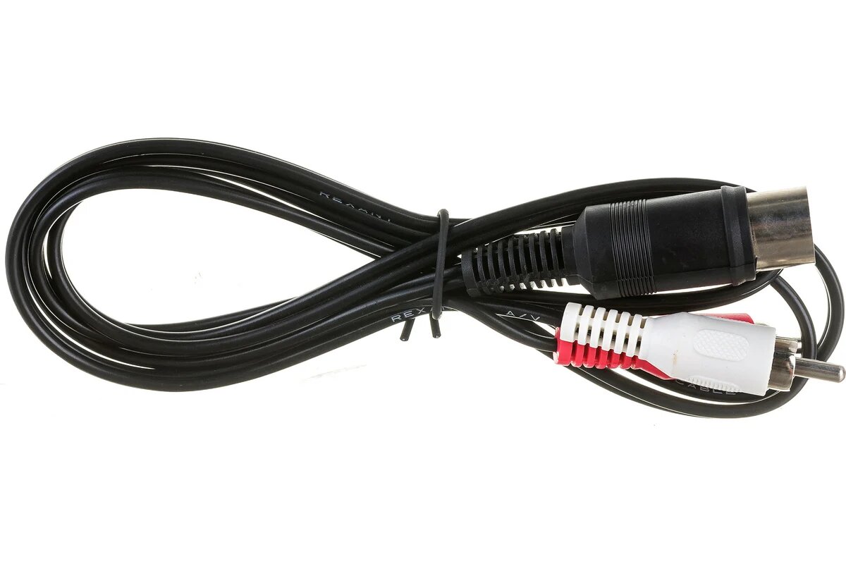 REXANT DIN 5 Pin кабель 2 RCA, длина 1,2 м, 17-2512-4, для аудиоаппаратуры