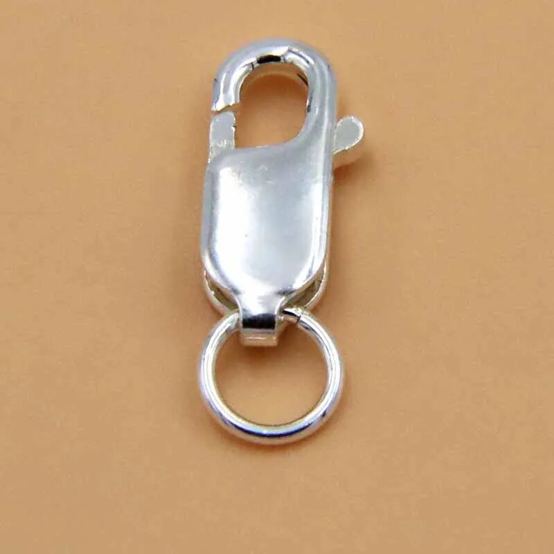 2 шт, застежки-лобстеры из серебра 925 8mm, With Single Ring
