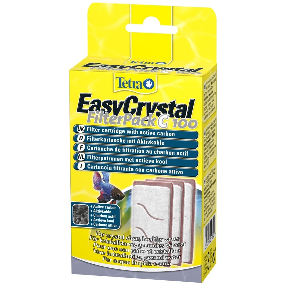 Комплект сменных картриджей Tetra EasyCrystal Filterpack C 100 с углем для фильтра EasyCrystal 100 (3 шт.)