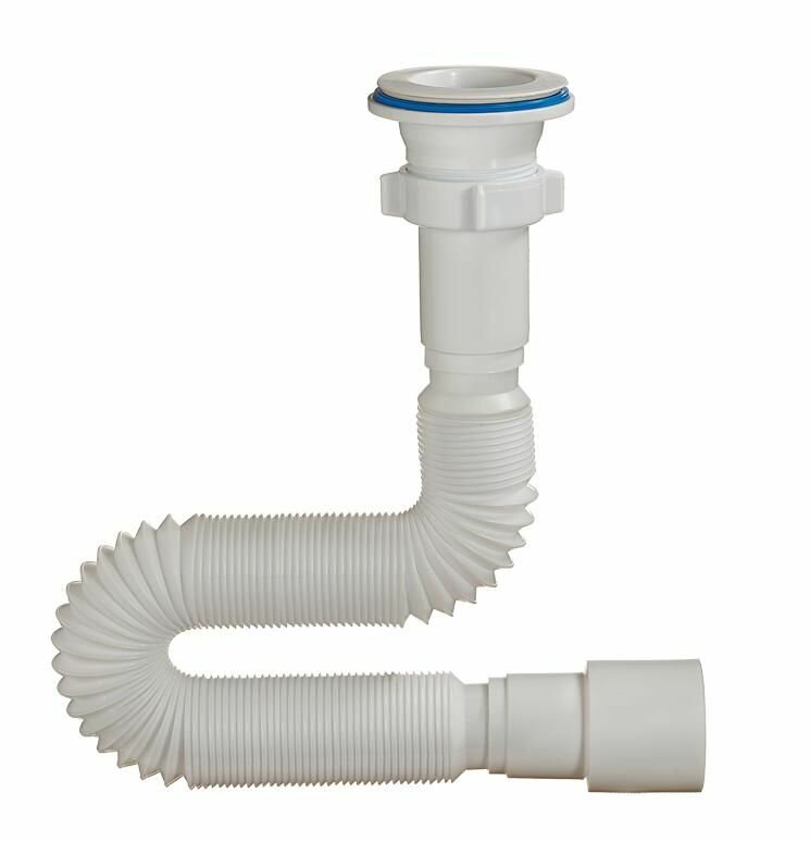 Труба сантехническая орио гибкая, с плоским выпуском 1 1/2"-40/50, L 850 мм (А-7017)