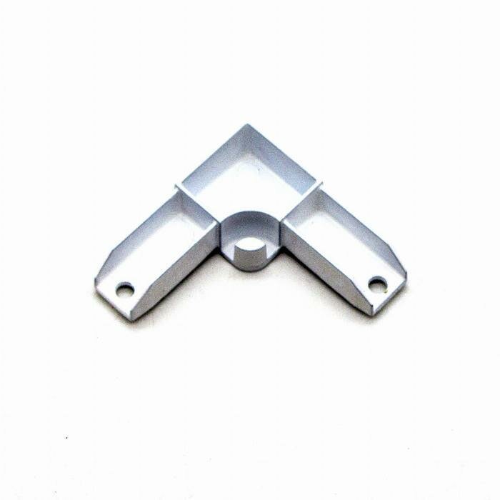 Уголок для москитной сетки под профиль 0,8/0,9мм, цельнолитный, металл белый