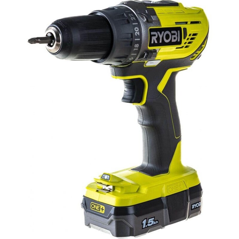 Дрель-шуруповерт Ryobi "One+", компактная, 1,5 Ач (5133005301)