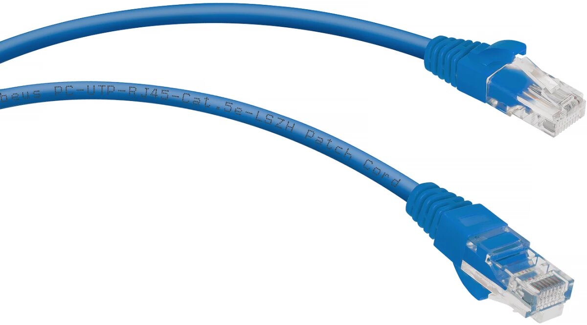 Патч-корд Cabeus 1м (PC-UTP-RJ45-Cat.5e-1m-BL-LSZH)