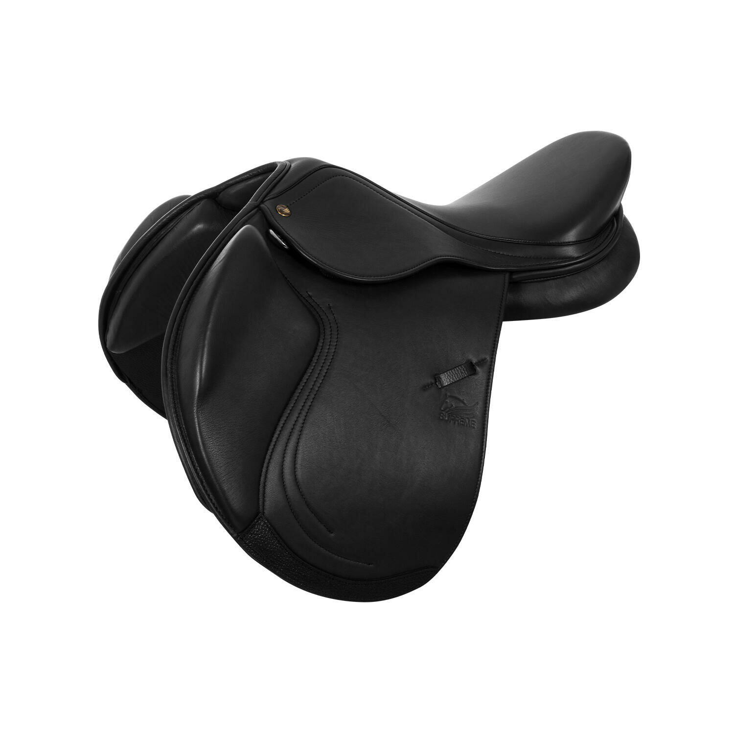 Decathlon Скаковое седло, для верховой езды Sydney, размер 18, кожаное, черное