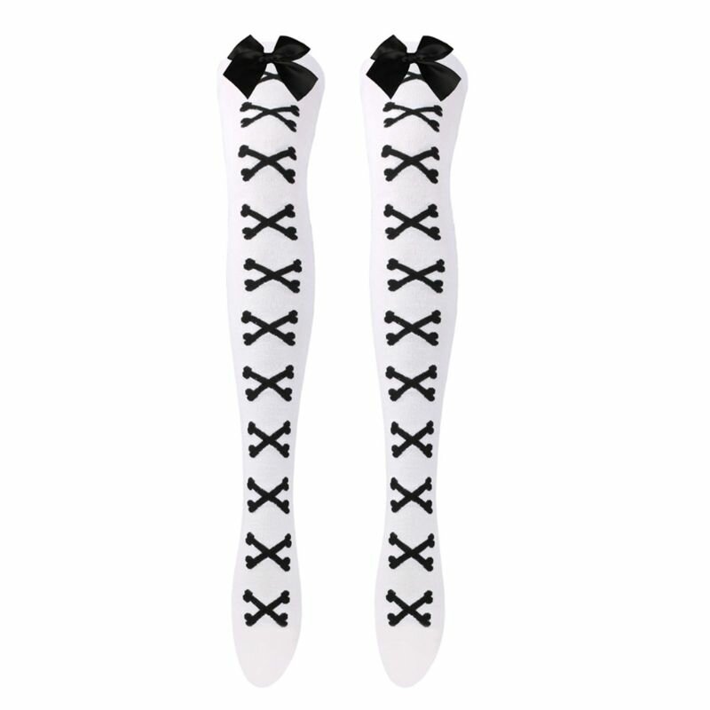 Непрозрачные чулки с бантами