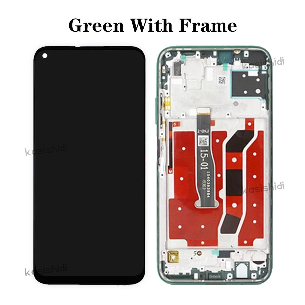 6,4-дюймовый TFT LCD-дисплей для Huawei P40 Lite JNY-LX1, сенсорный экран, дигитайзер в сборе для Nova 6 SE, замена, ремонт, с рамкой Green With Frame