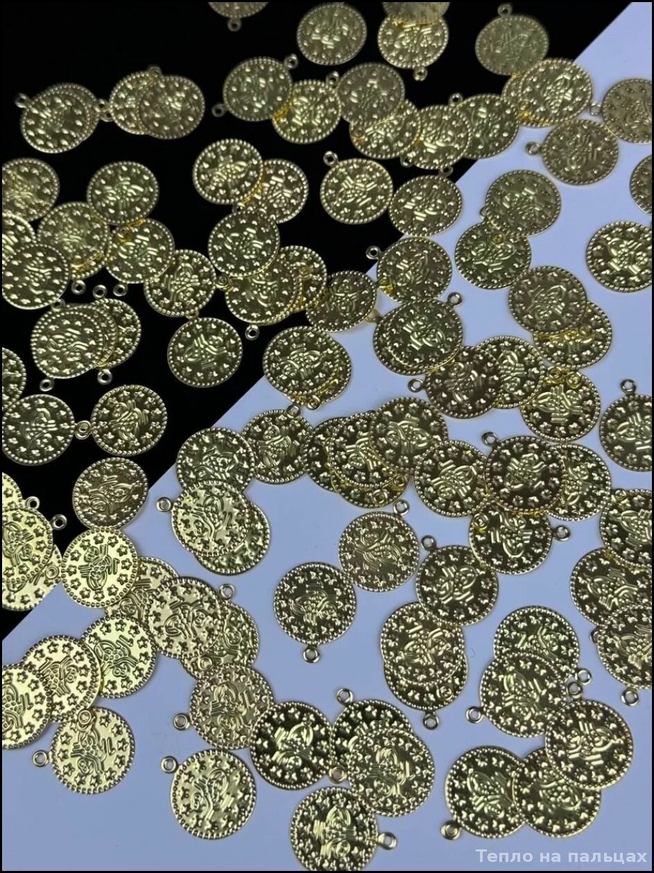 Монетки 100 шт/ 15 мм золото