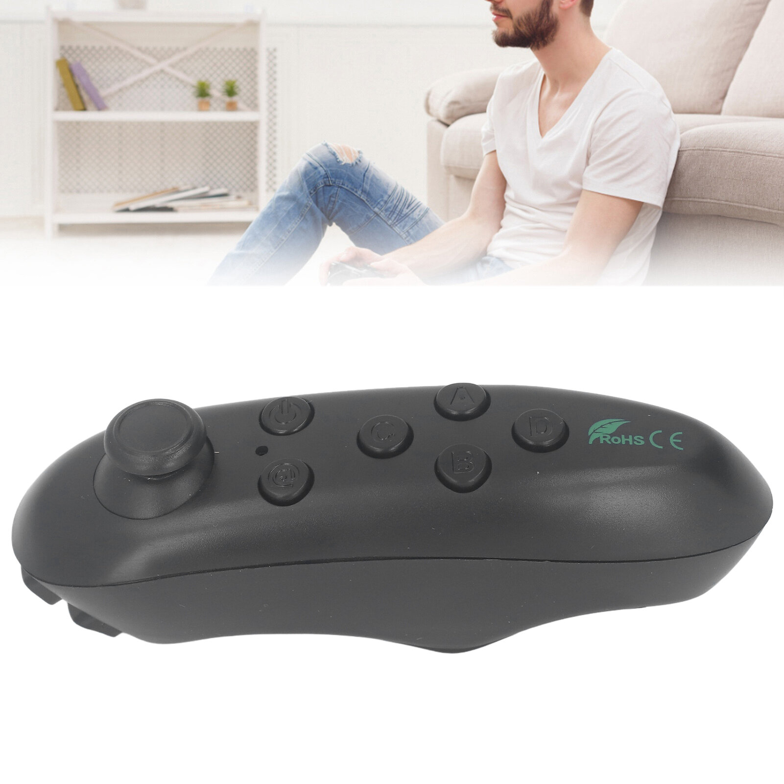 Wireless Gamepad 2 10m Distance Easy Connection High Sensitivity VR Remote Controller for Android Black — фото 1