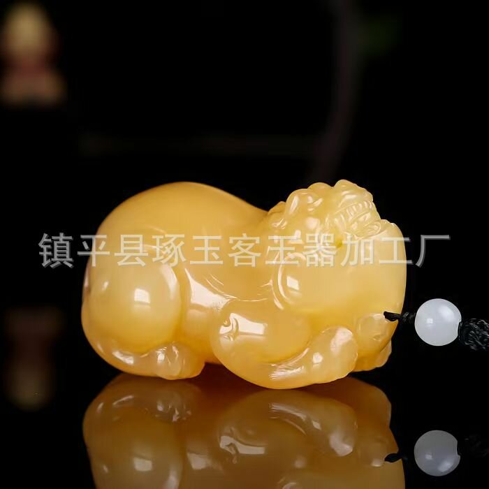 Натуральный желтый нефрит Пиксиу, ручная работа, золотой нефрит, богатство, золотая жаба, капуста, игрушка, жадеит, маленький орнамент