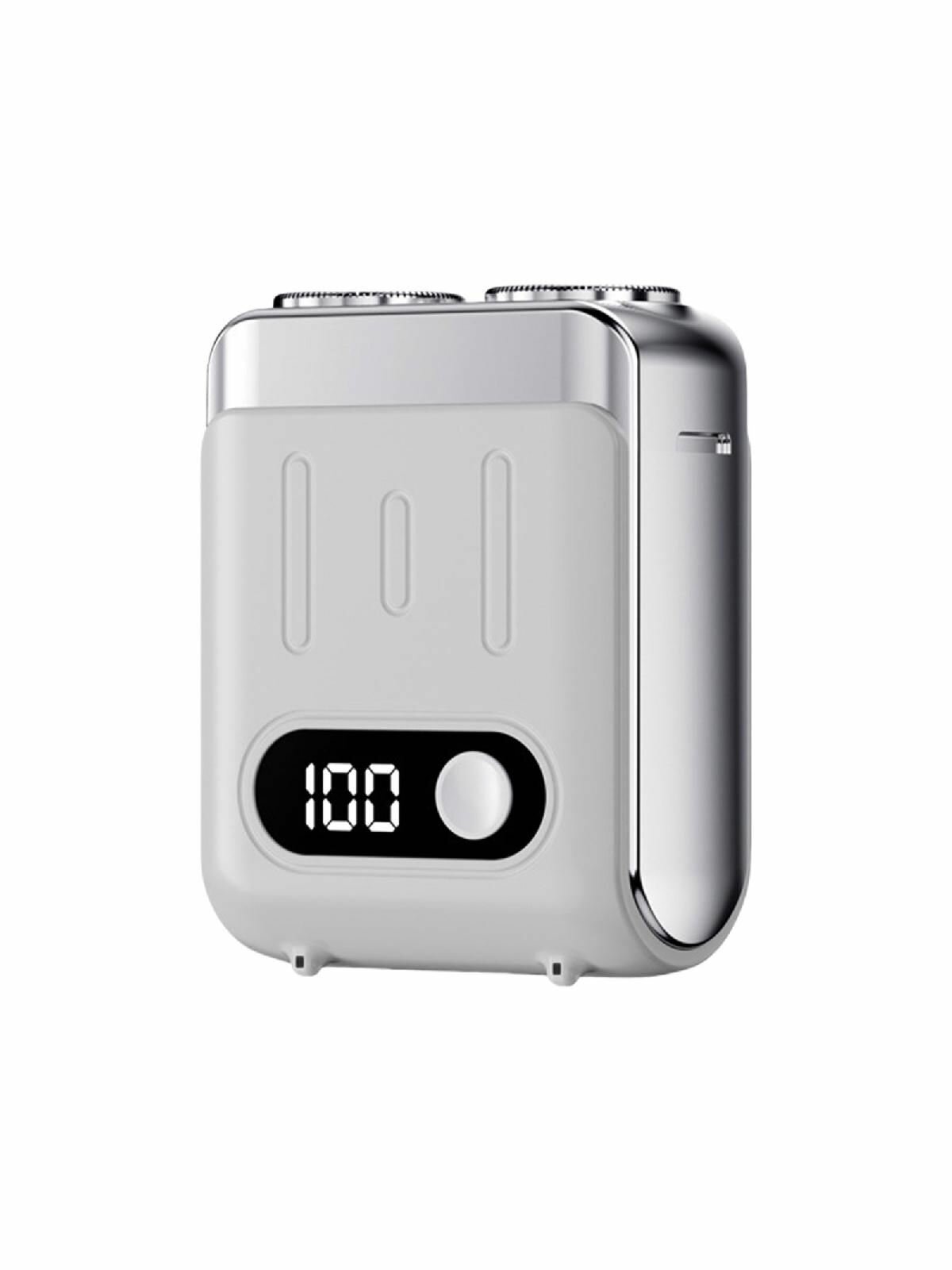 Электробритва, Портативная бесшумная маленькая электрическая бритва для путешествий, мужская мини-бритва с цифровым дисплеем-белый