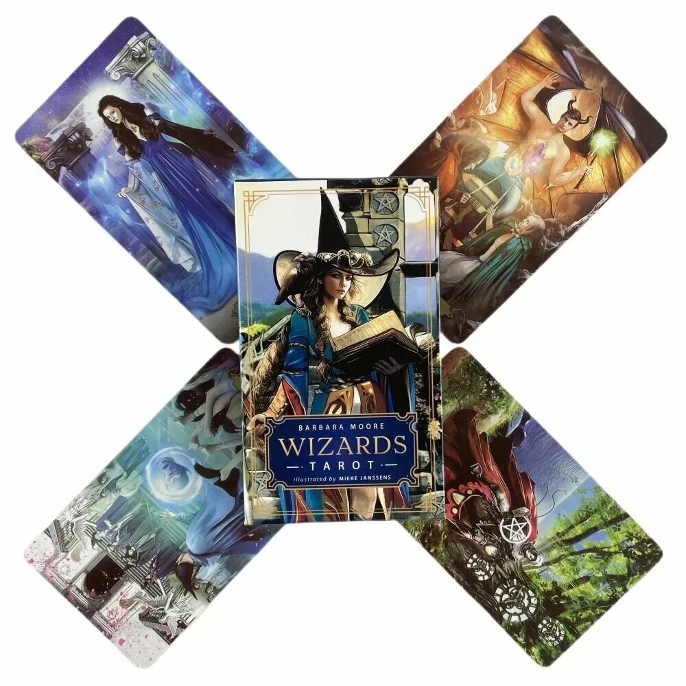 Карты Таро Волшебники, 78 арканов для гадания и самопознания, колода с магическими иллюстрациями, эзотерический подарок