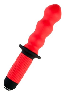 ToyFa Анальный вибратор из силикона Black&Red двусторонний с двойным мотором 28 см, D: 3.5 см, длина: 28 см, красный