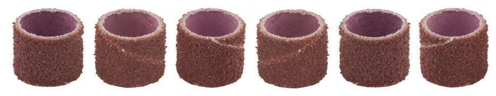 Набор шлифовальных втулок ЗУБР, 6 шт, 12.5 мм, L-12.7, P 80 35918